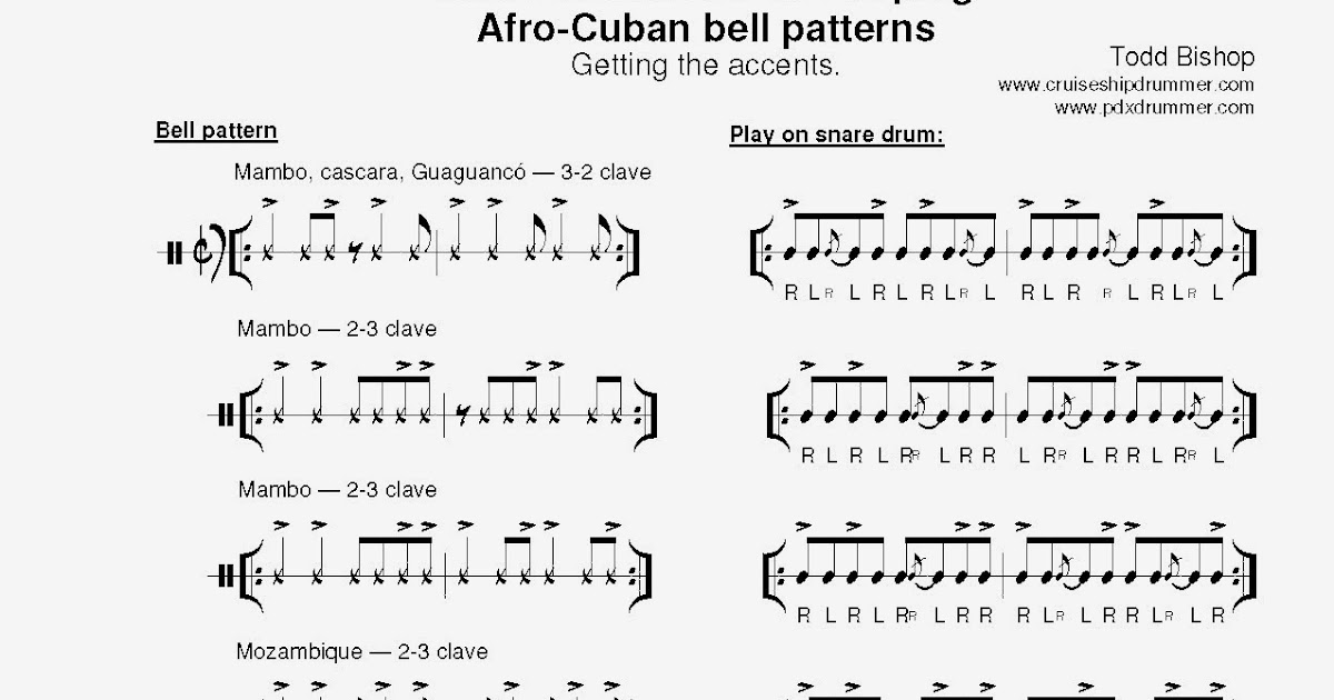 Cruise Ship Drummer!: Snare studies for developing some Afro-Cuban bell ...